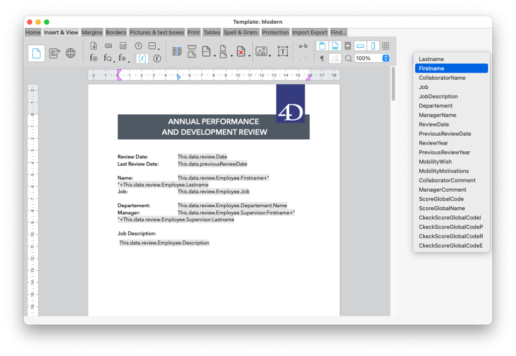 Creating Dynamic Documents with 4D Write Pro in Qodly application – 4D Blog